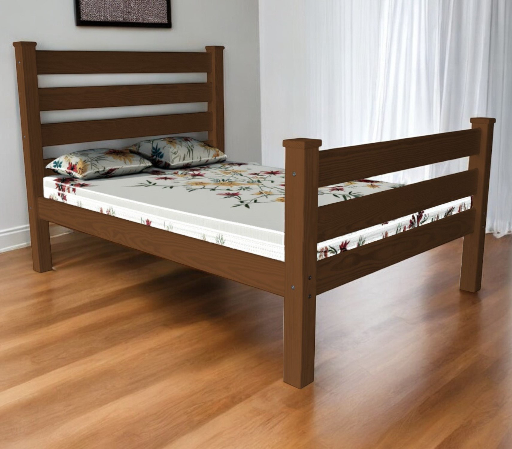 HomeRoots Brown Solid Wood Full Bed Frame - Wayfair Canada