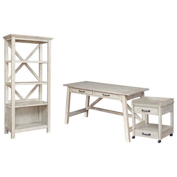 Beachcrest Home Auberon 3 Writing Desk Office Set with Power Outlet ...