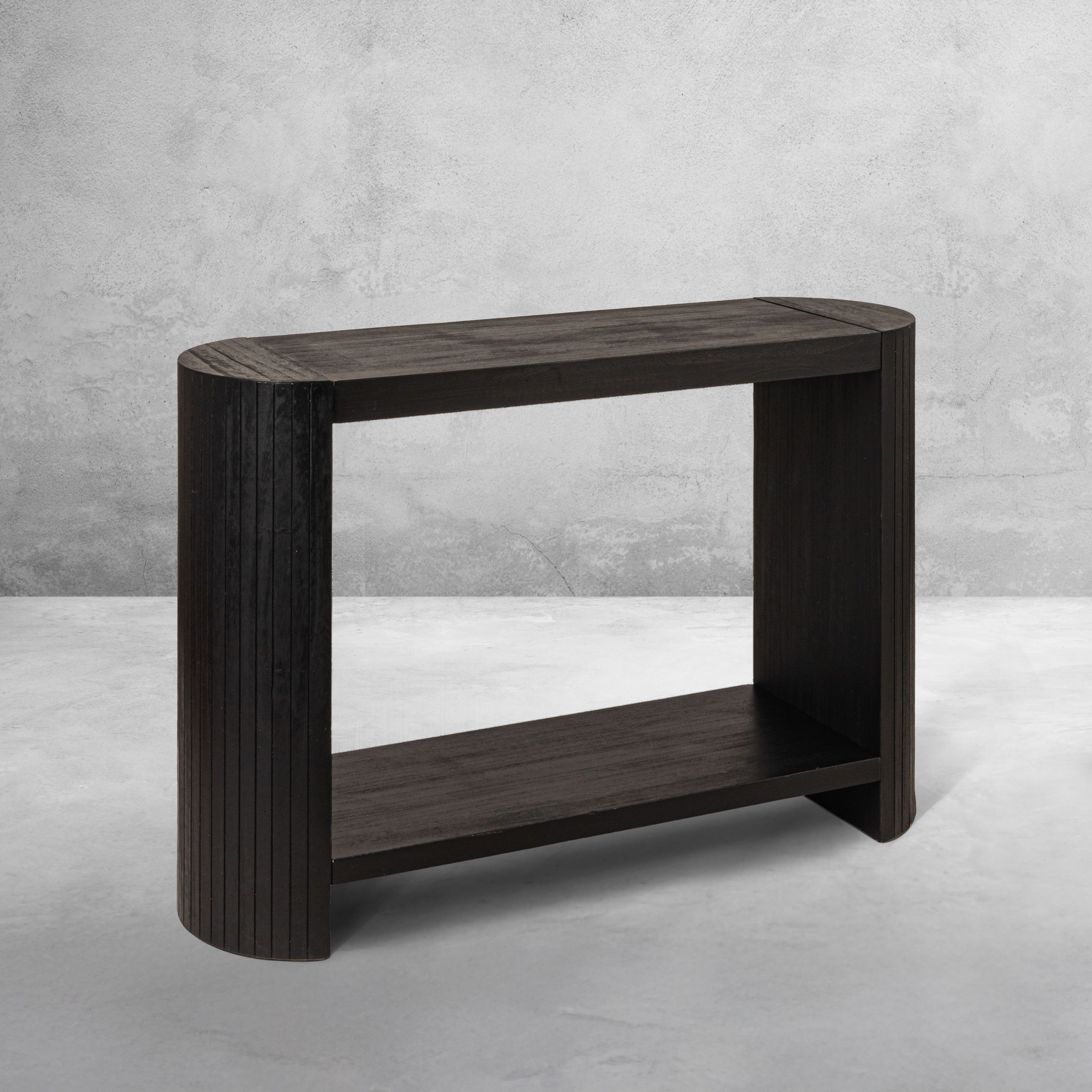 Rowena Interiors Modern Black Rounded-Edge Console Table | Wayfair