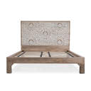 Home Trends & Design Haveli Queen Bed Carved, Natural White | Perigold