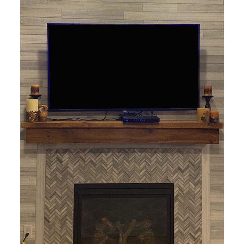 Creative Hardwoods Barn Wood Box Beam Fireplace Shelf Mantel & Reviews ...
