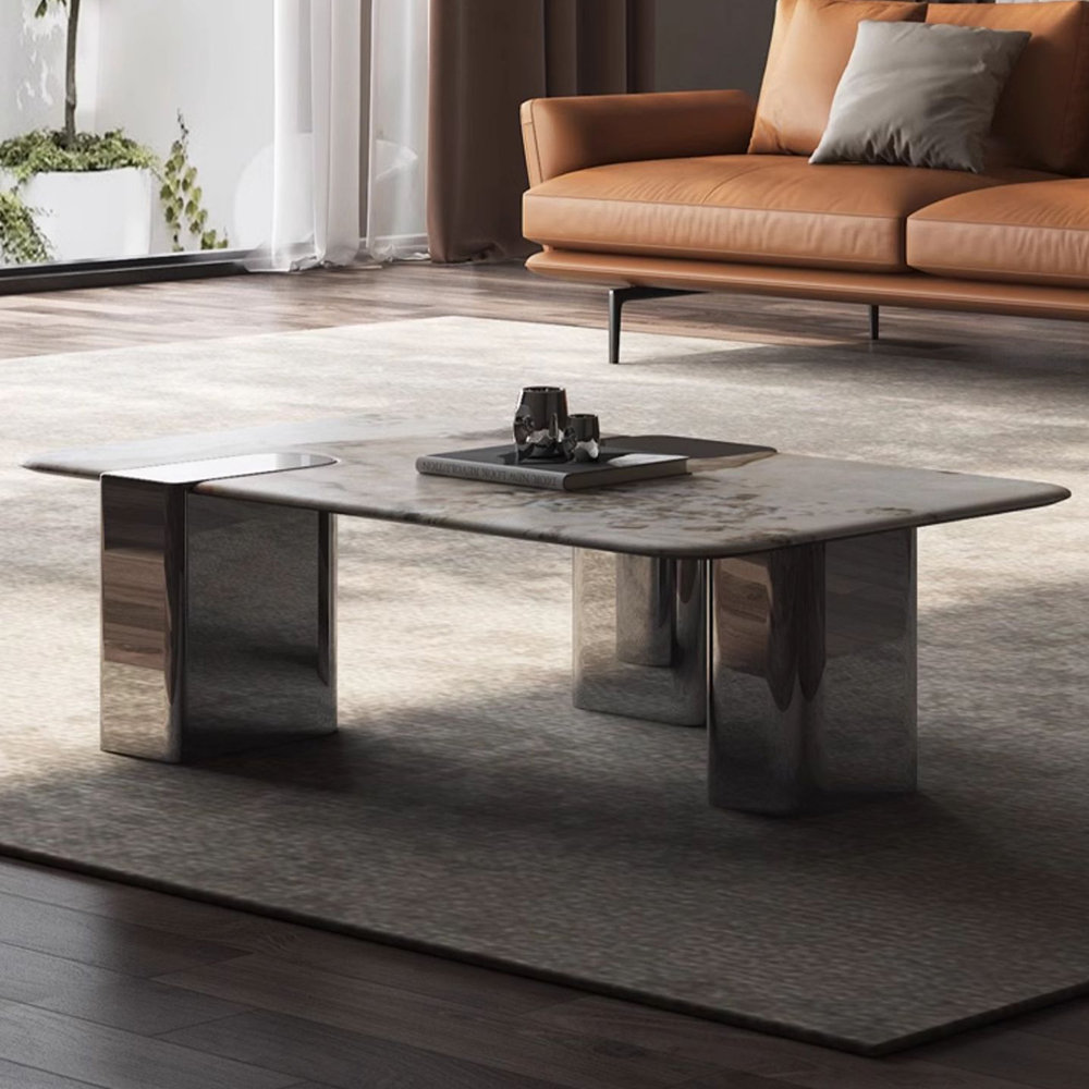AWORET Light luxury creative rock panel coffee table | Wayfair