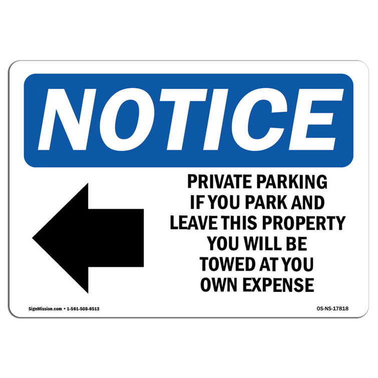 SignMission Private Parking If You Park Sign | Wayfair