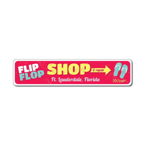 Lizton Sign Shop, Inc Flip Flop Metal Sign | Wayfair