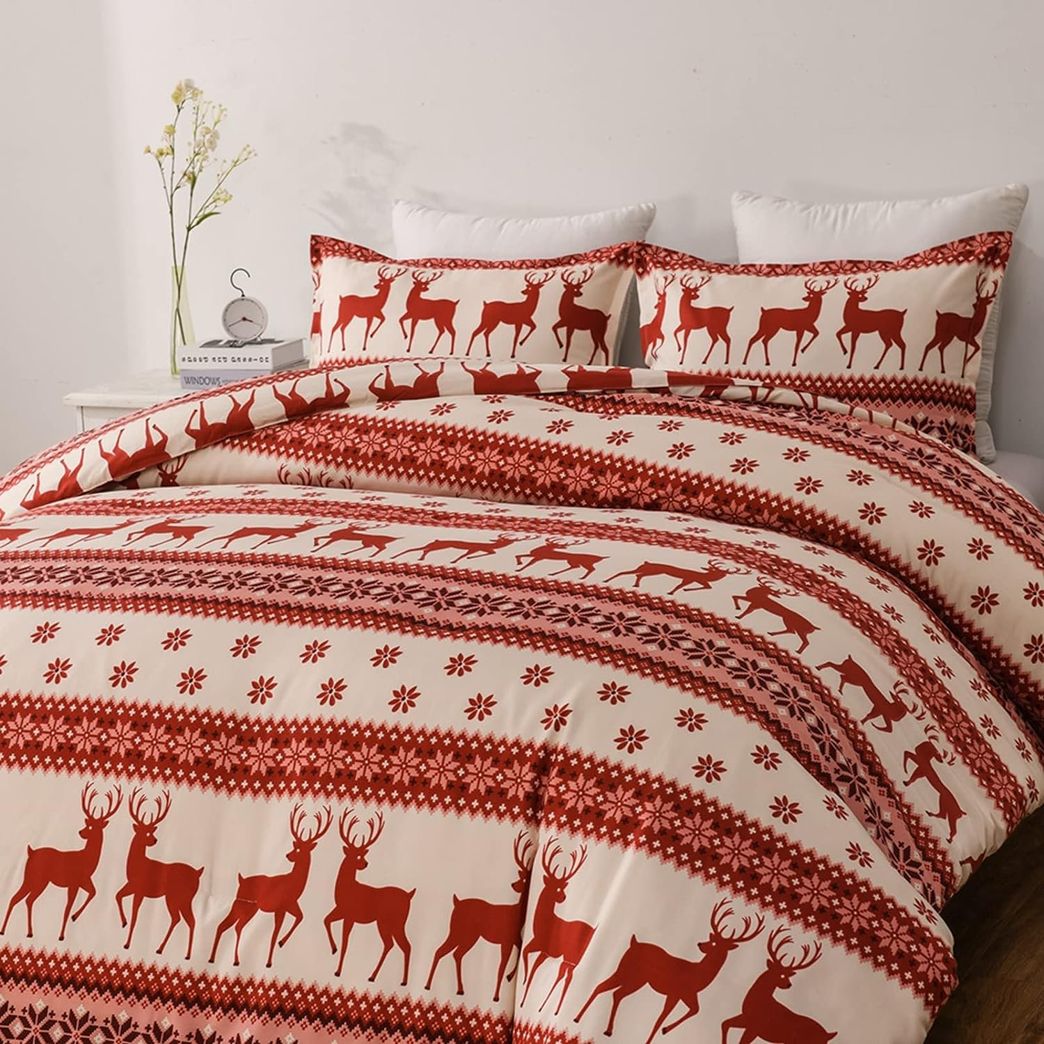 HGmart Leff Red Microfiber Comforter Set | Wayfair