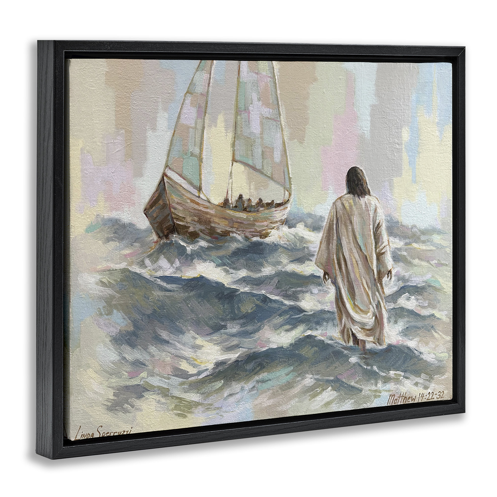 Latitude Run® Don't Be Afraid Spiritual Painting Floating Frame, design ...