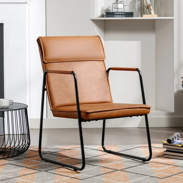 17 Stories Falesha Faux Leather Armchair | Wayfair