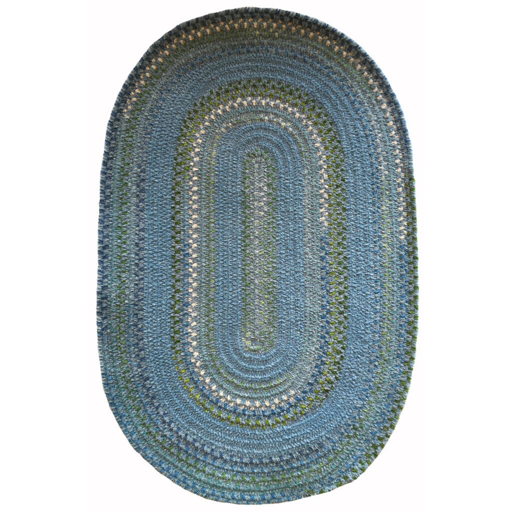 August Grove® Brayden Hand-Braided Cotton Blue Area Rug | Wayfair