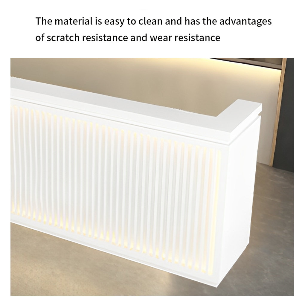 KPXU Bar Counter 110.23-Inch Vintage Bar Counter Front Desk with Dual ...