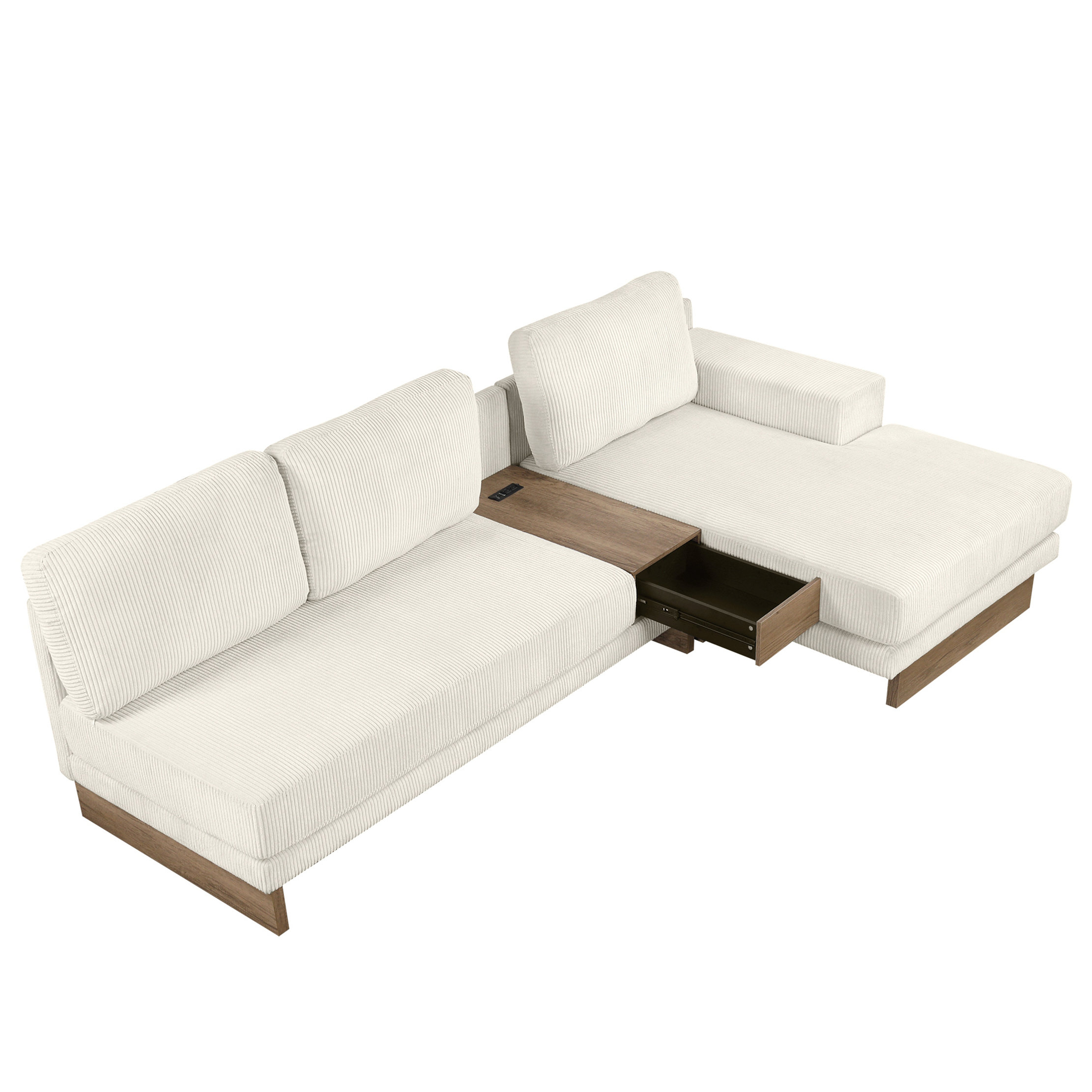 Latitude Run® L-Shaped Sofa Sectional Sofa With Two USB Ports And Two ...