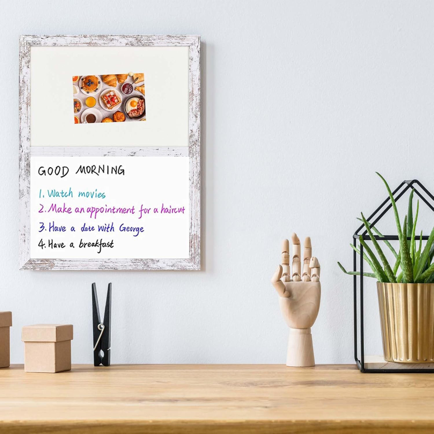 Gracie Oaks Bulletin Board Whiteboard White Felt Board Combo For Office ...