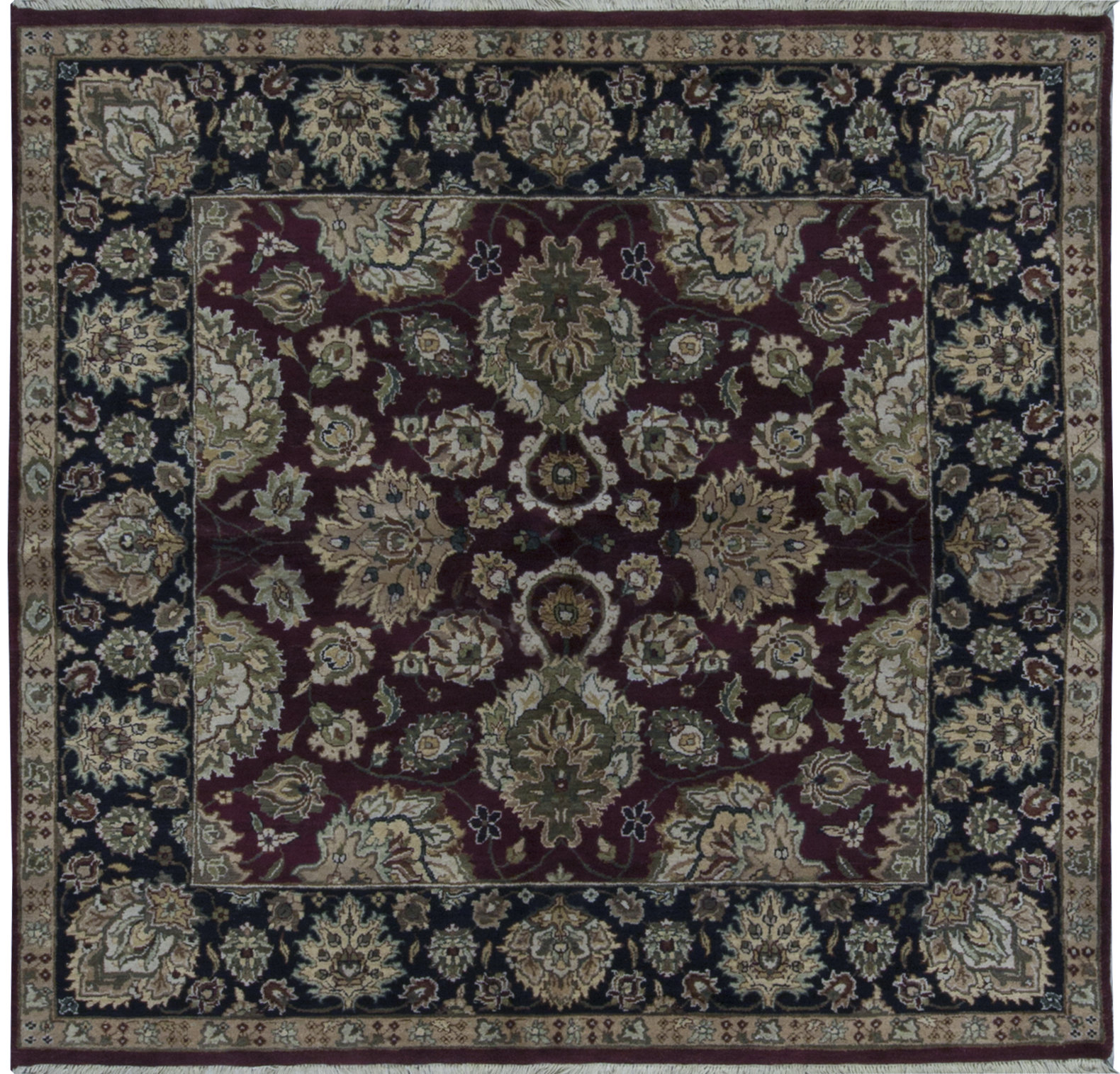 Bokara Rug Co., Inc. Hand-Knotted High-Quality Green Square Area Rug ...