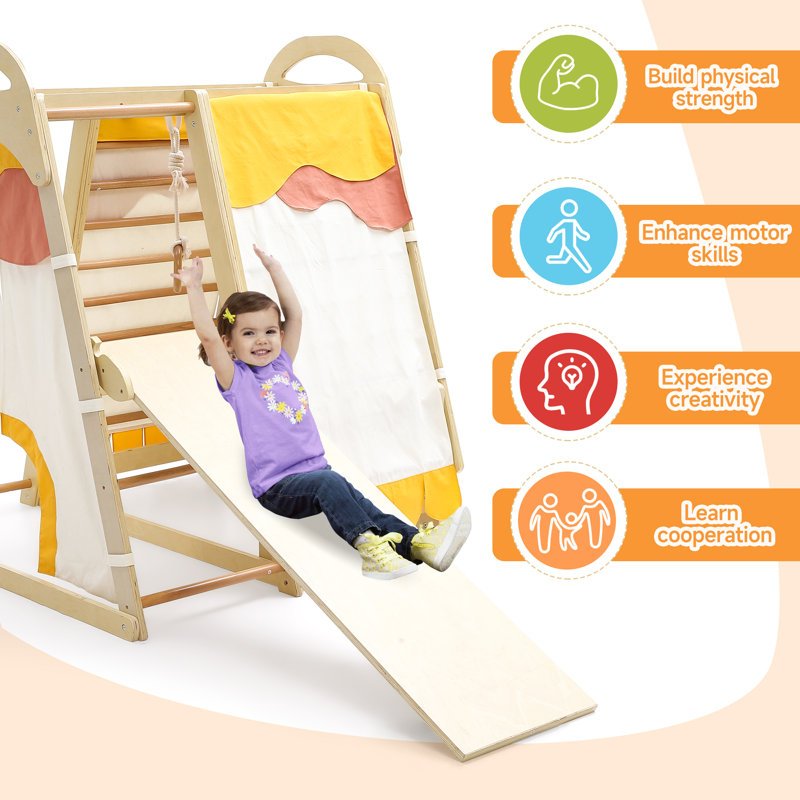 gaomon Gym Playset, Wooden Climbing Toys, Tent, Climbing Structure ...