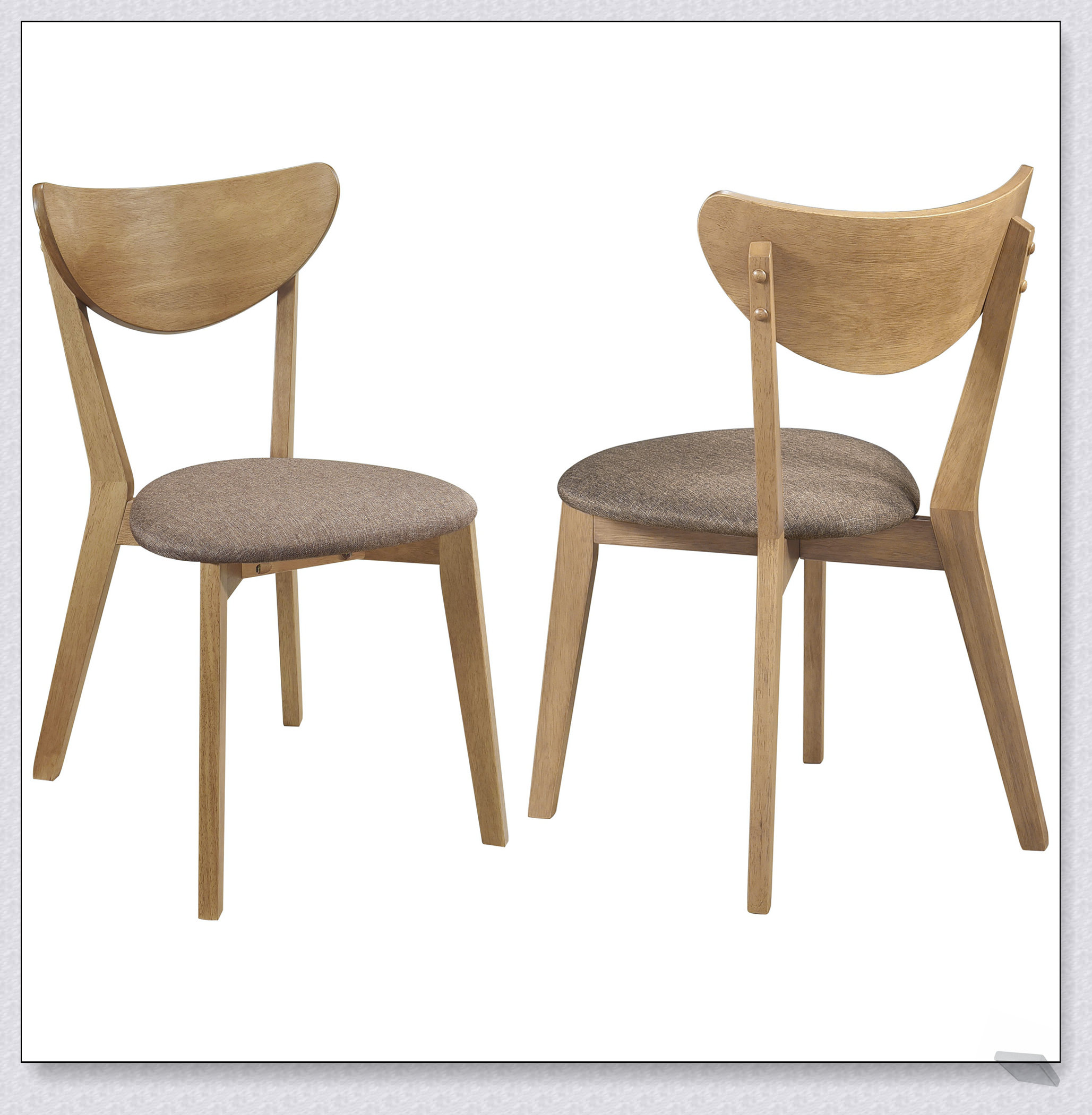 George Oliver Carson Light Walnut Wood Dining Side Chair (Set of 2 ...