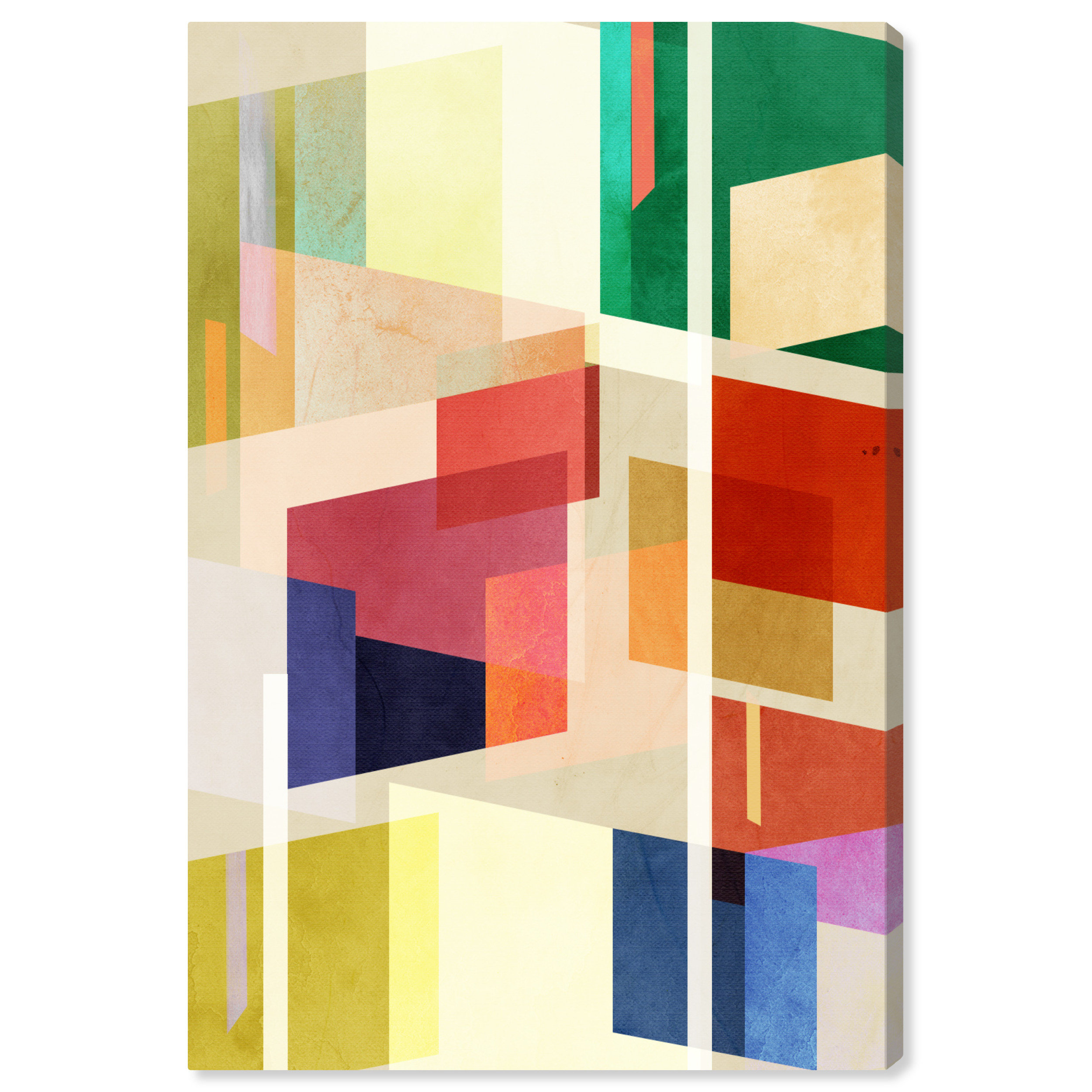 George Oliver Abstract Midcentury Square Geometric - Graphic Art Print ...