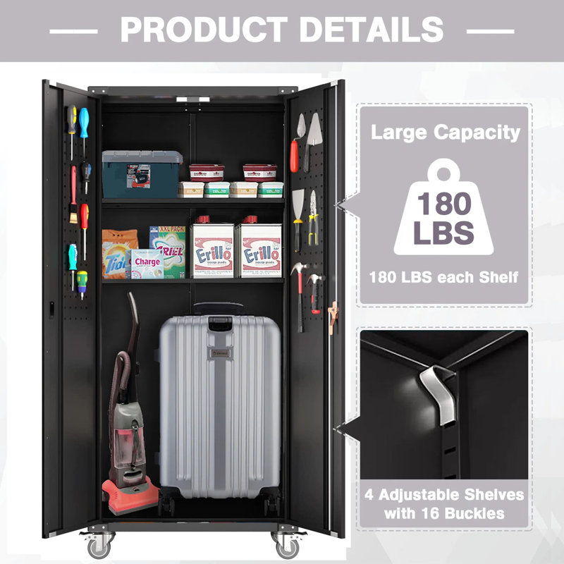 WFX Utility™ Maone 72" H x 31.5" W x 16" D Metal Garage Utility Storage ...