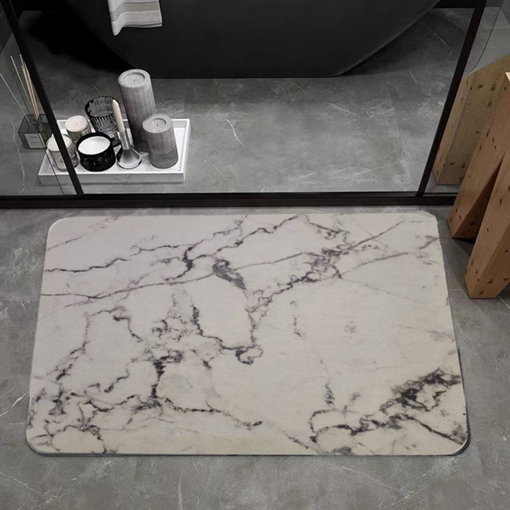 Matted Carrara Diatomite Fast Dry Bath Mat | Wayfair
