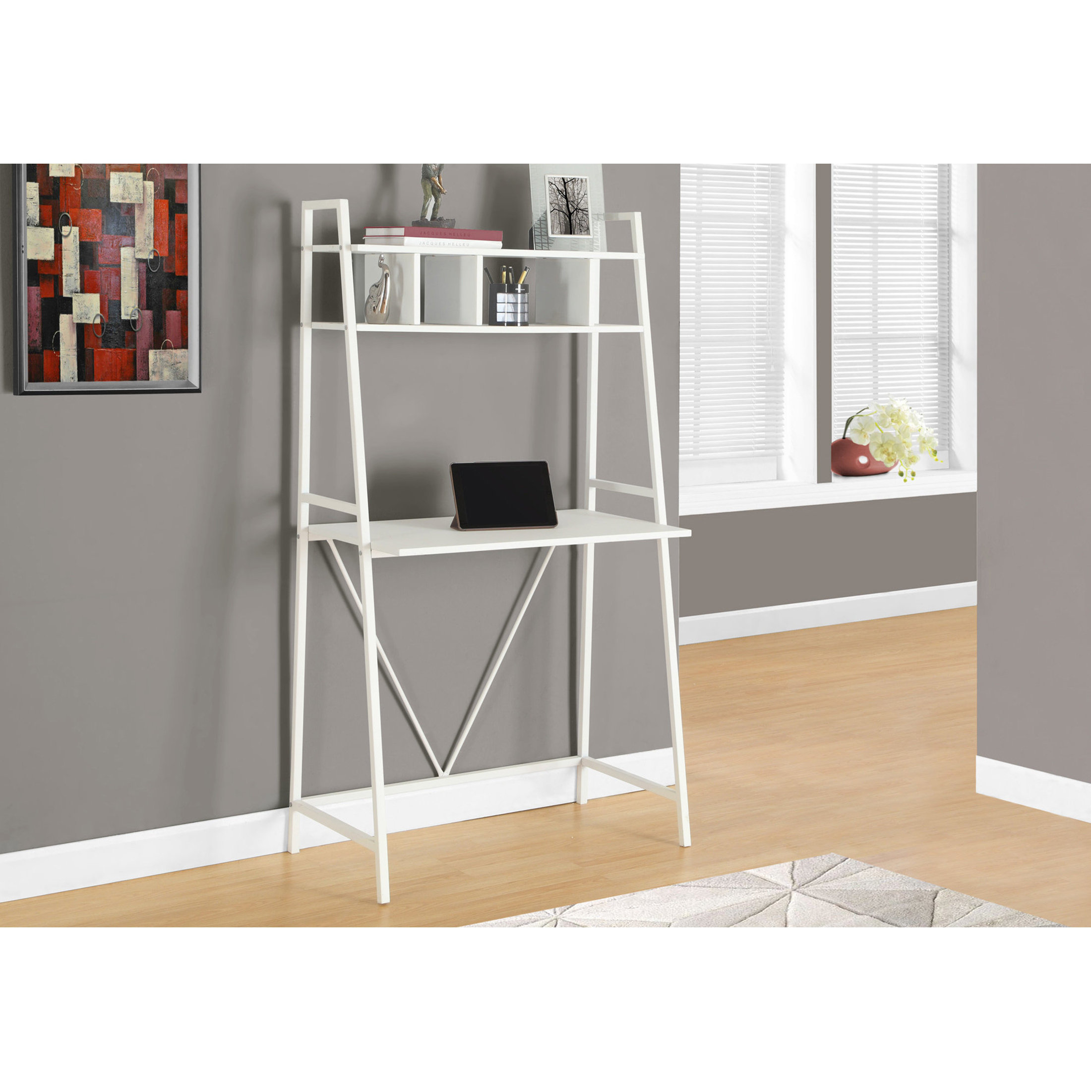 Ivy Bronx Contemporary Modern Leaning Computer Desk for Home Office ...