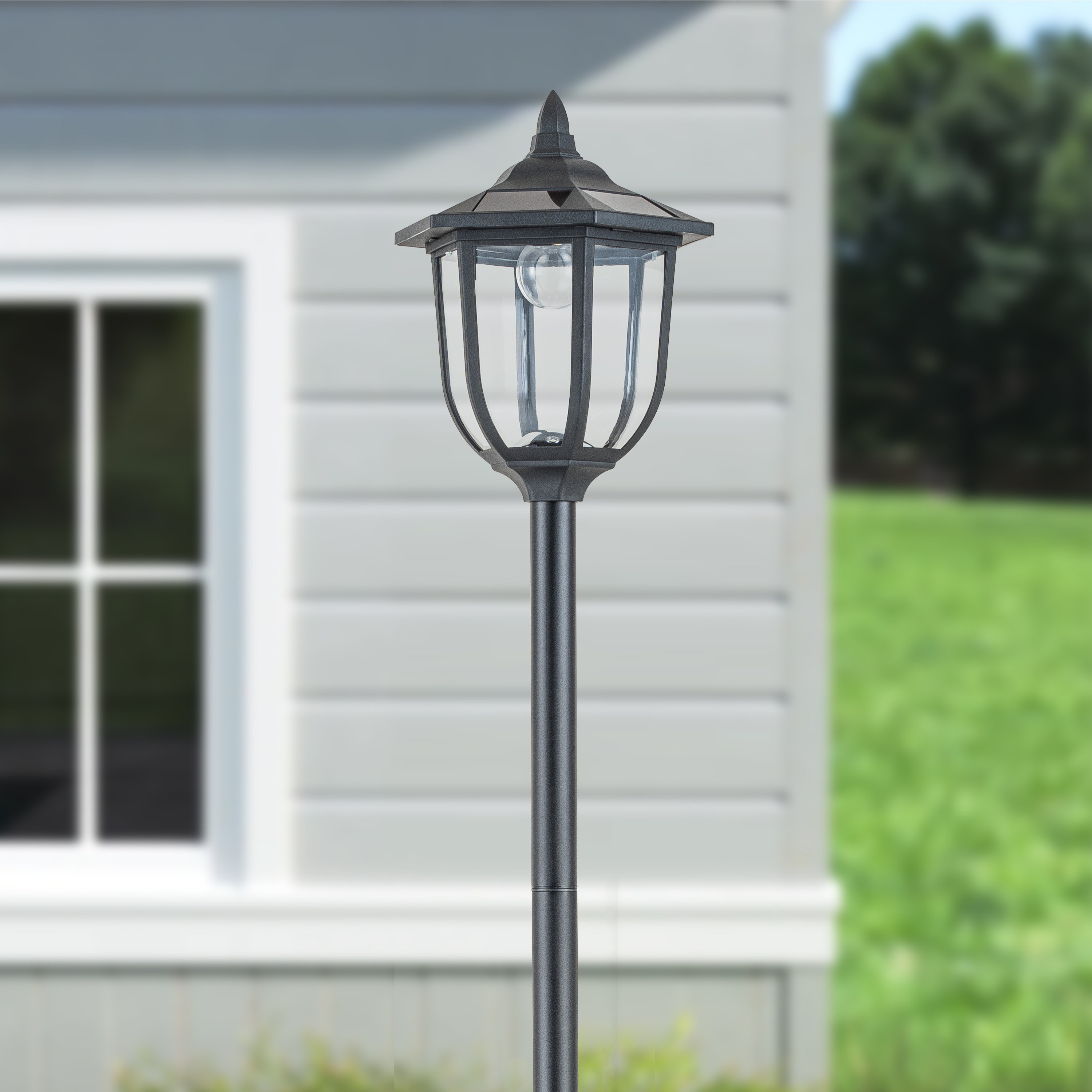 Lark Manor™ Anoushay Black 1 -Light 69.75" H Solar Powered Integrated ...