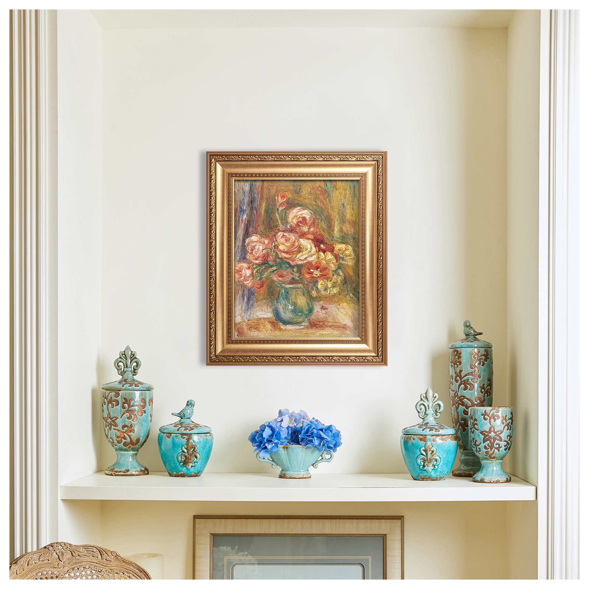 Alcott Hill Vase of Roses by Pierre-Auguste Renoir Painting ...