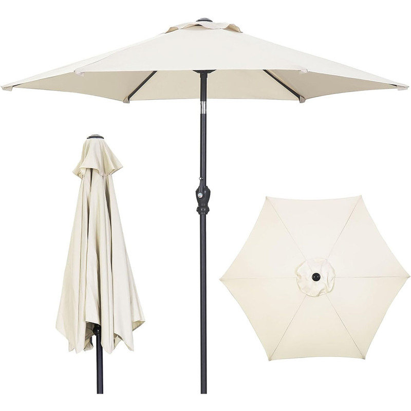 Latitude Run® Parasol de table de 7,5 pi, parasol de marché avec bouton ...