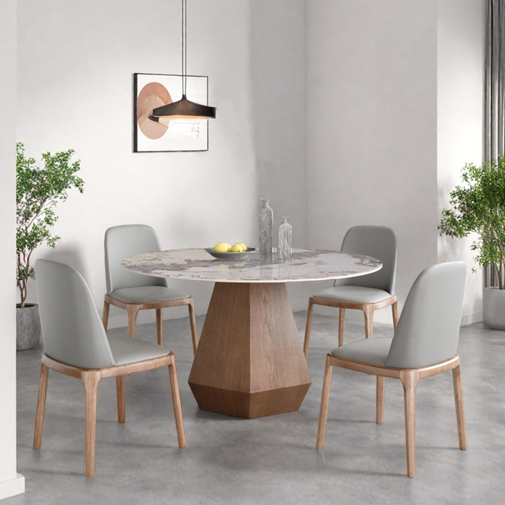 Elamer Nordic style simple round dining table set | Wayfair