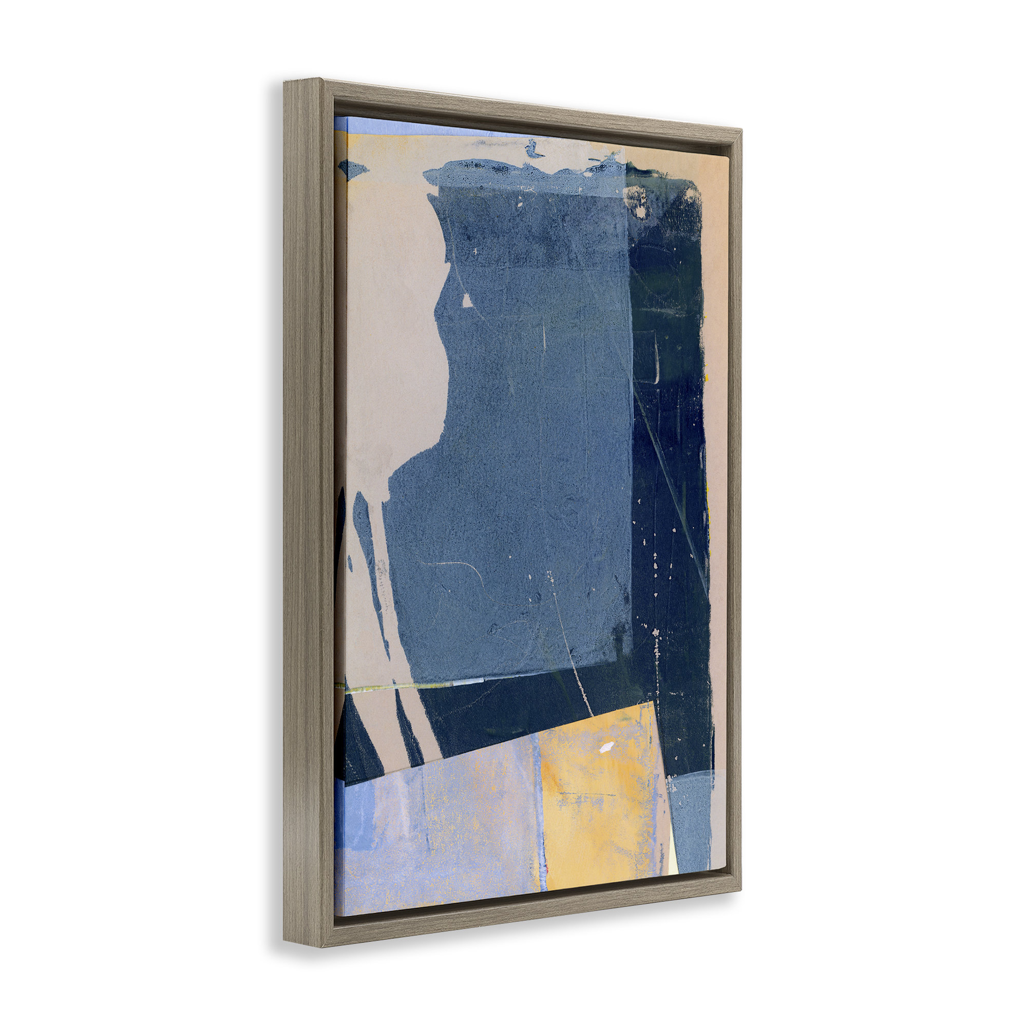 Wrought Studio™ Linear Distressed Shapes Framed Floater Canvas by Donna ...
