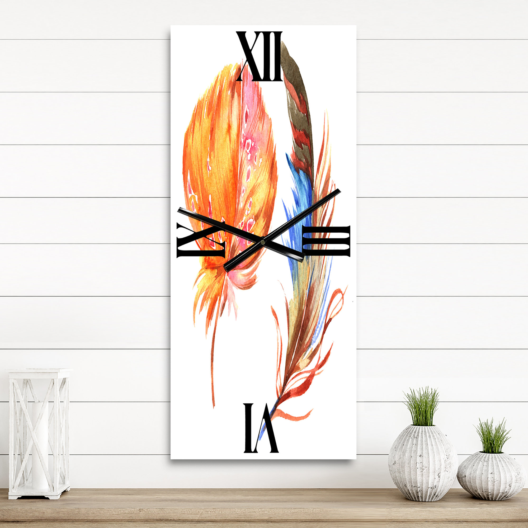 East Urban Home Ethnic Feather from Wing I Wall Clock | Wayfair