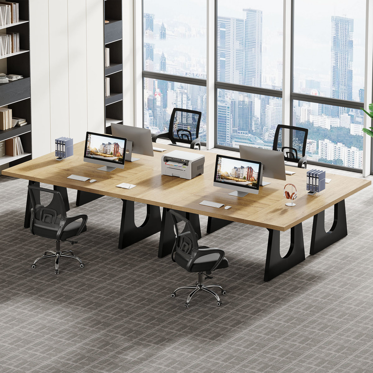 Ebern Designs 70.86-Inch Wood Executive Desk, Large Computer Office ...