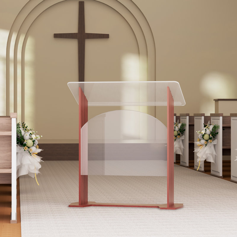 ERIFZ Acrylic Church Podium Pulpit With Wooden Frame,Big | Wayfair
