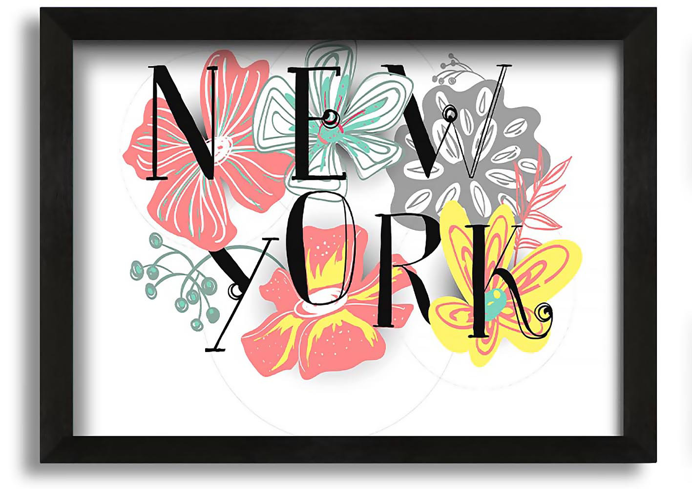 ModernMoments Flower City - Picture Frame Typography on Canvas ...