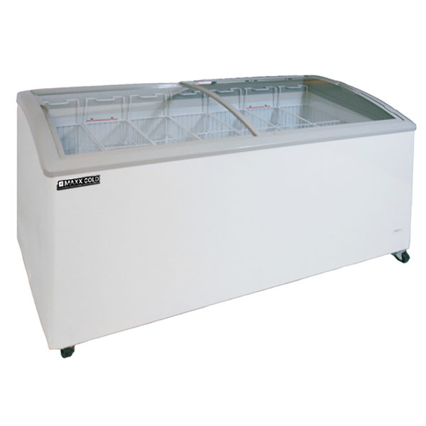 Maxx Cold 71" Sliding Glass Top Mobile Ice Cream Display Freezer - 16 ...