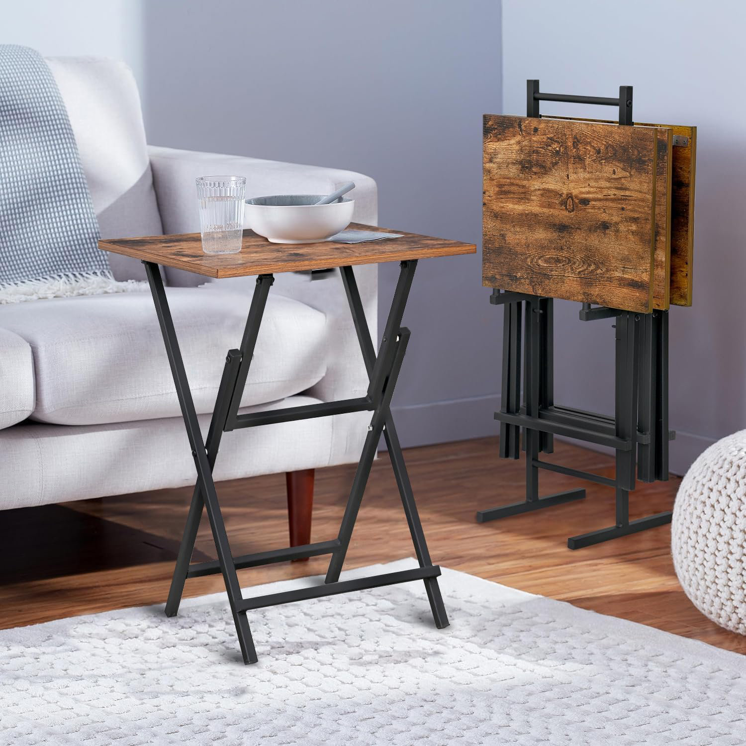 17 Stories Tables pliantes à plateau télé pour manger sans assemblage ...