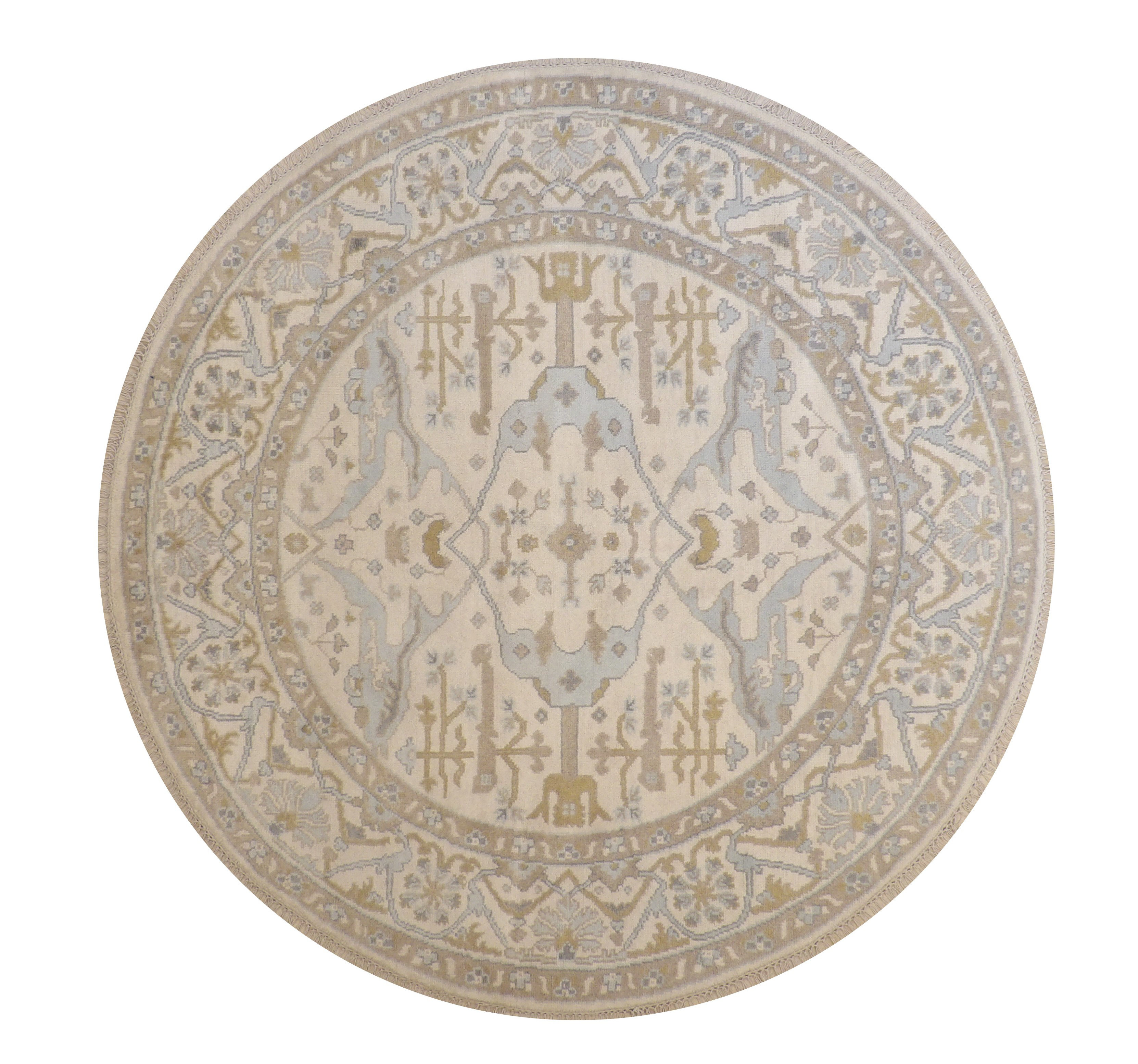 Isabelline Bindi One-of-a-Kind 7.9x7.9 Round Area Rug Grey | Wayfair