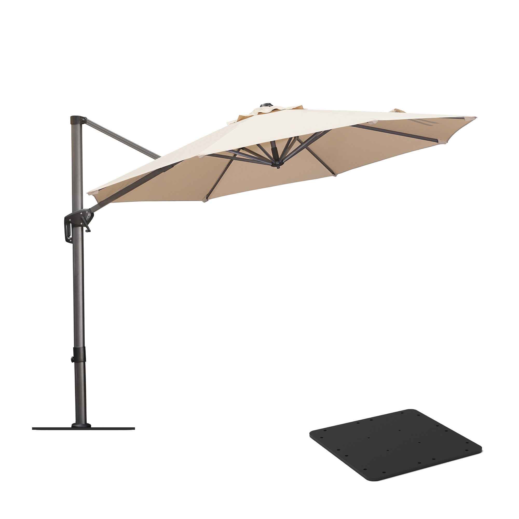 Arlmont & Co. Reshef 120 Round Outdoor Cantilever Umbrella with Steel ...