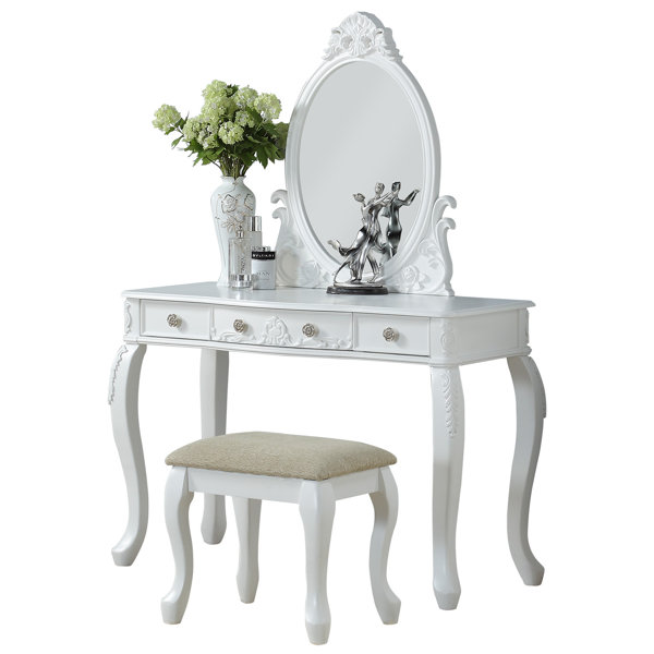 House of Hampton® Daryell Vanity Set with Stool and Mirror "& Reviews ...