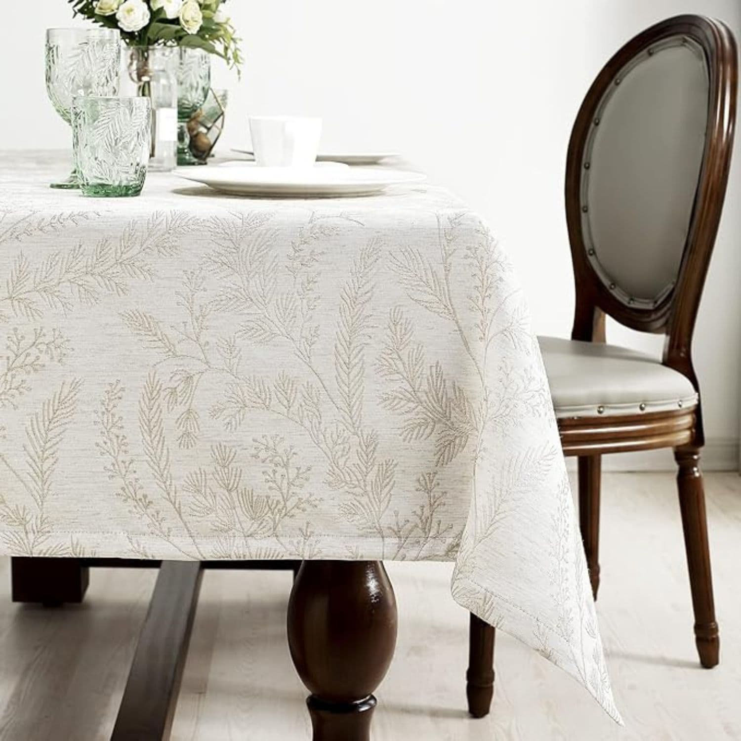 Red Barrel Studio® Elegant Damask Rectangular Tablecloth | Wayfair