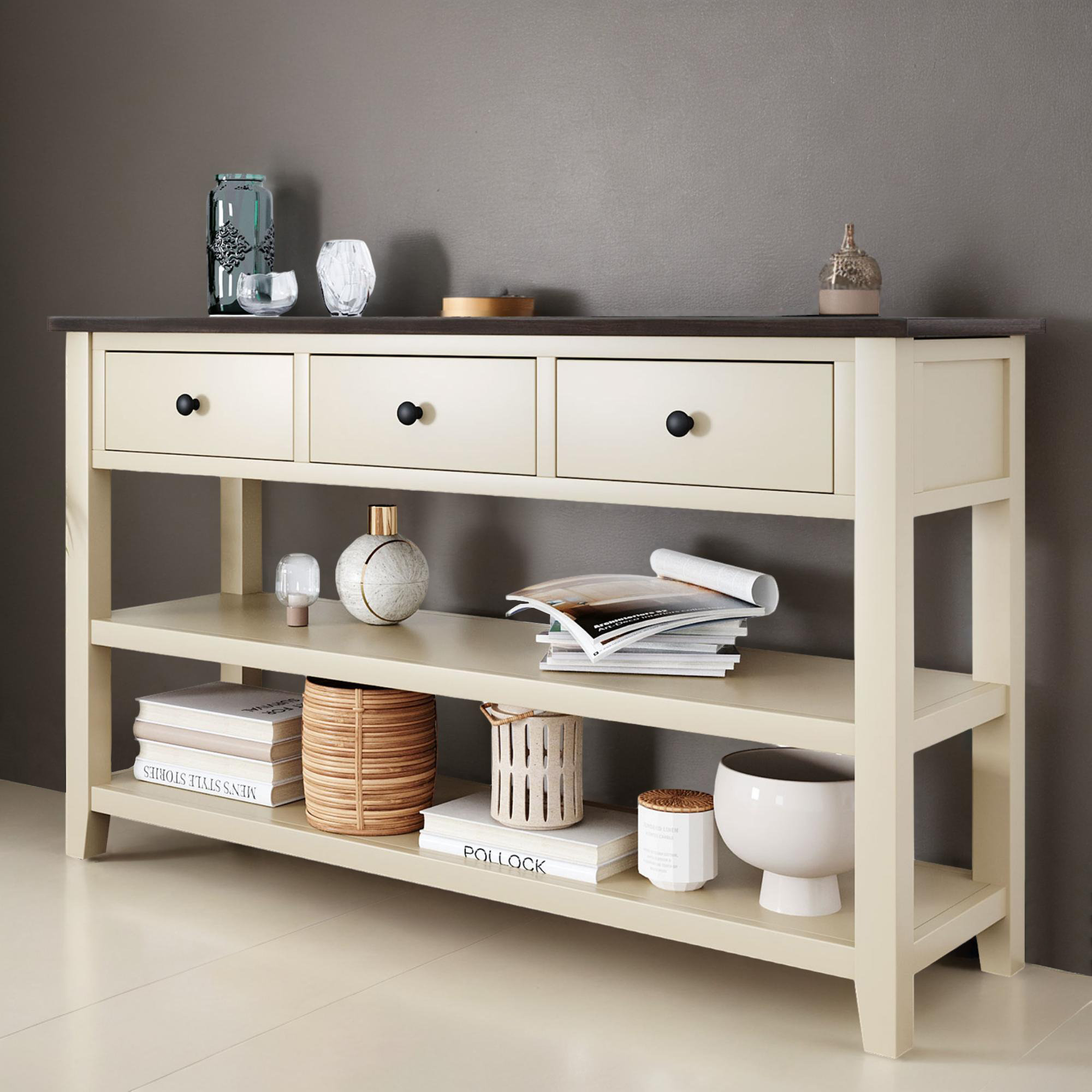 Red Barrel Studio 50" Console Table Sofa Table with Drawers and Shelf ...