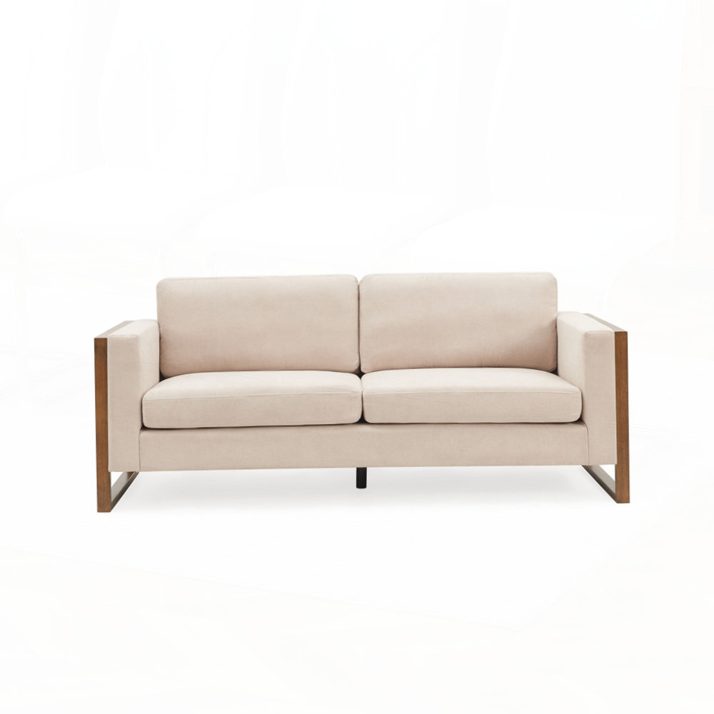 Latitude Run® Modern 3-Seater Sofa with Solid Wood Legs for Living ...
