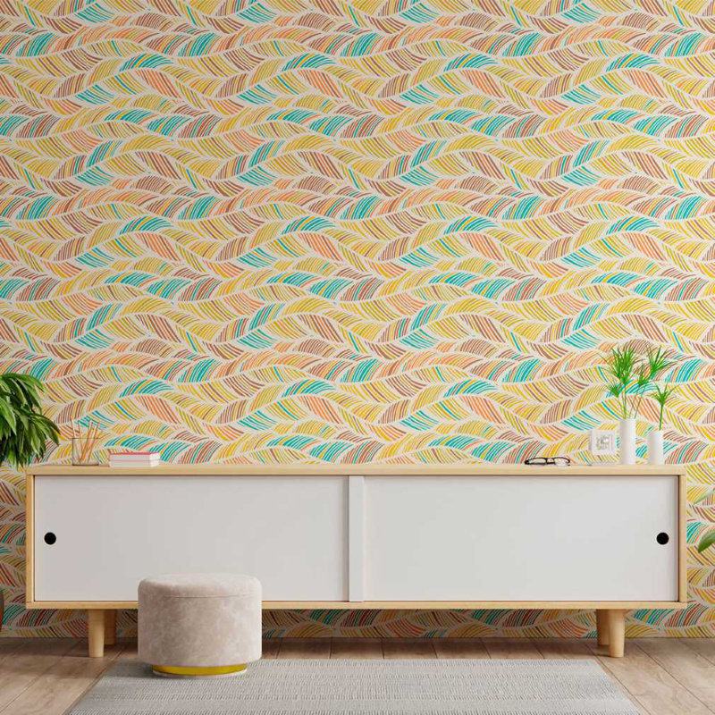 Wrought Studio™ Arist Abstract 8.5' L x 24" W Peel and Stick Wallpaper ...