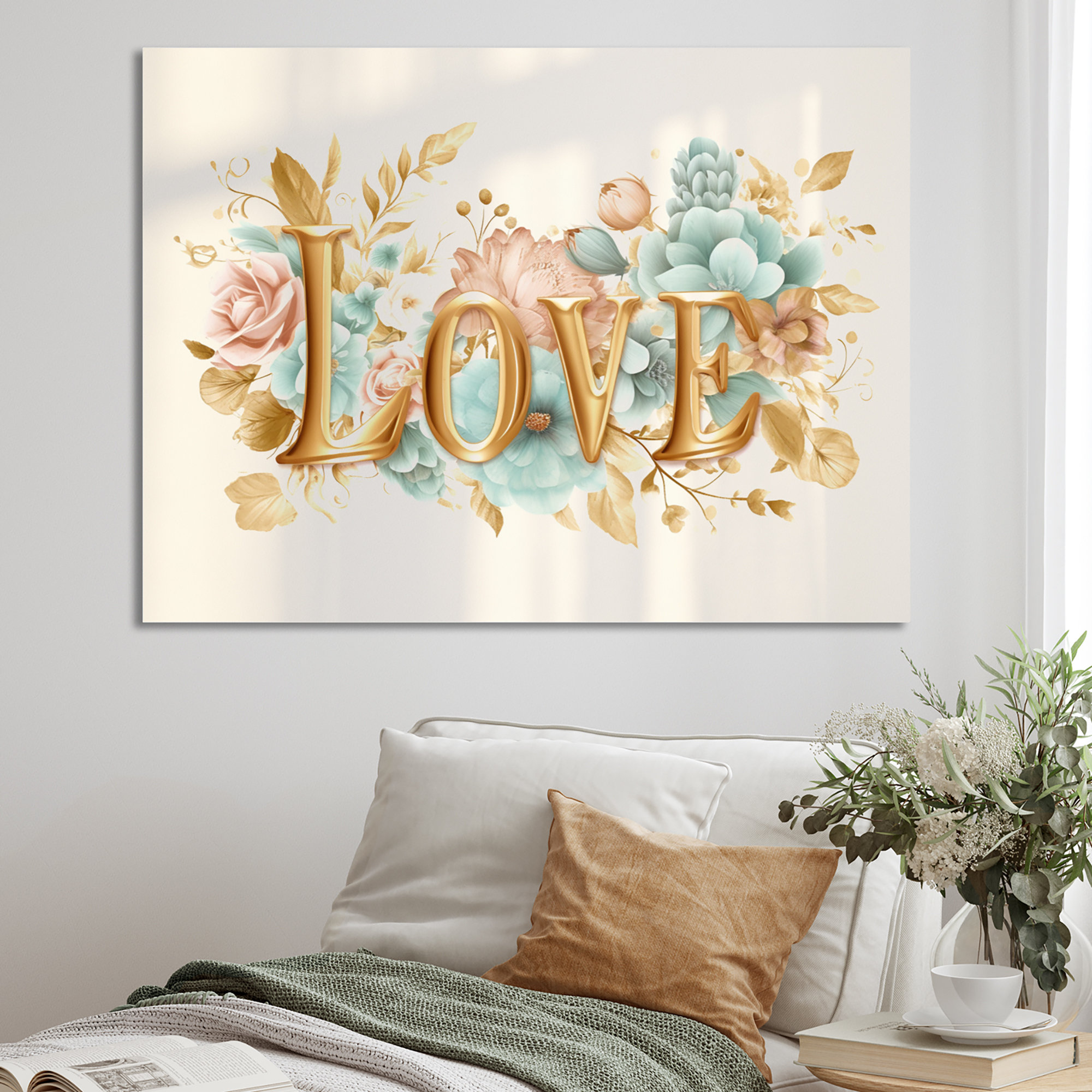 Red Barrel Studio Floral Love - Romantic Wall Art Living Room - Wayfair ...