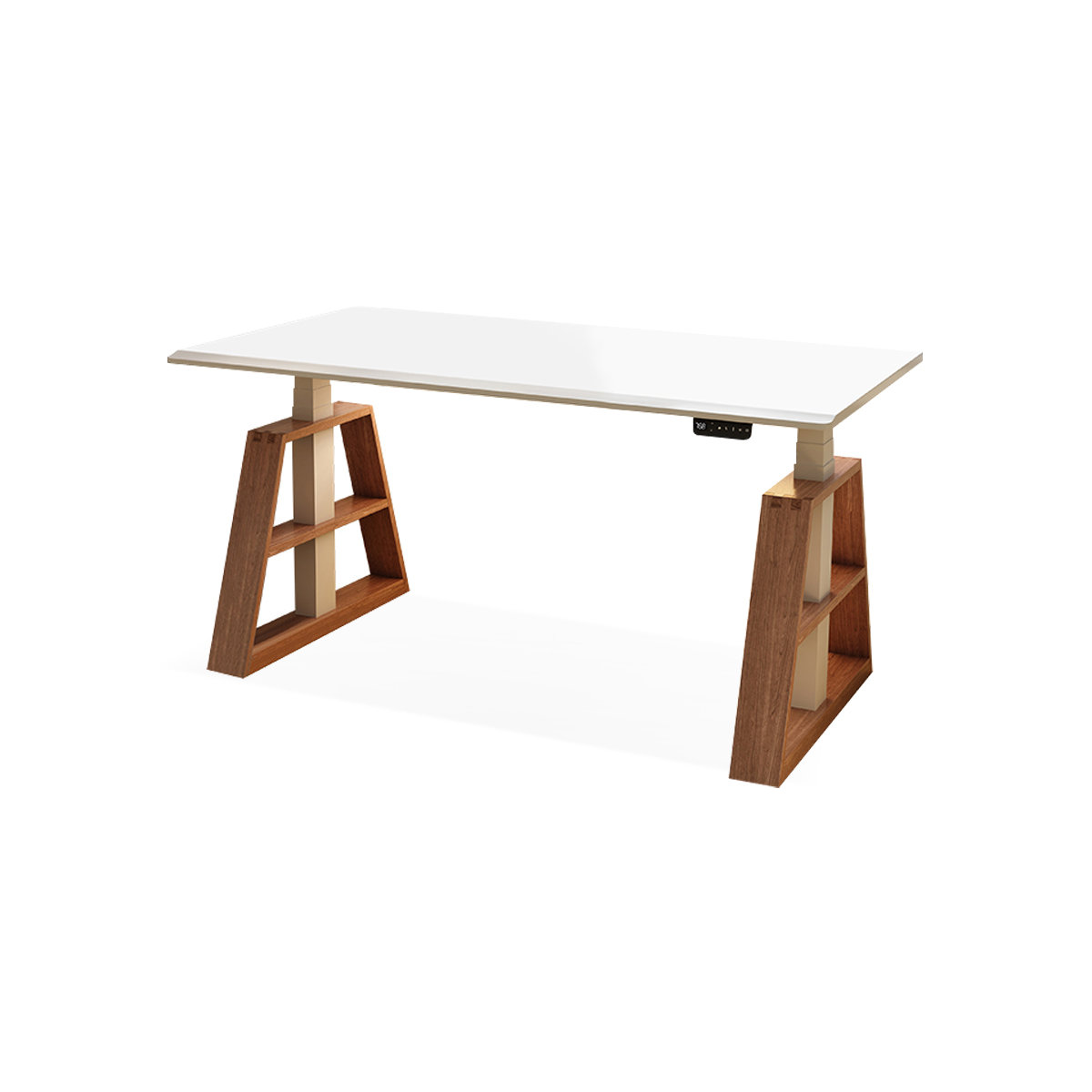 Wren Decors White Rectangular Hight adjustable Solid wood Desks | Wayfair