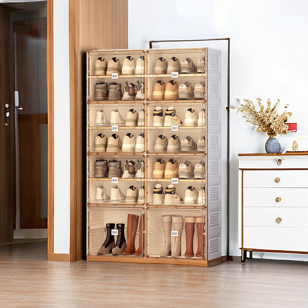 Everly Quinn Portable Shoe Cabinet,stackable Storage Organizer Cabinet ...