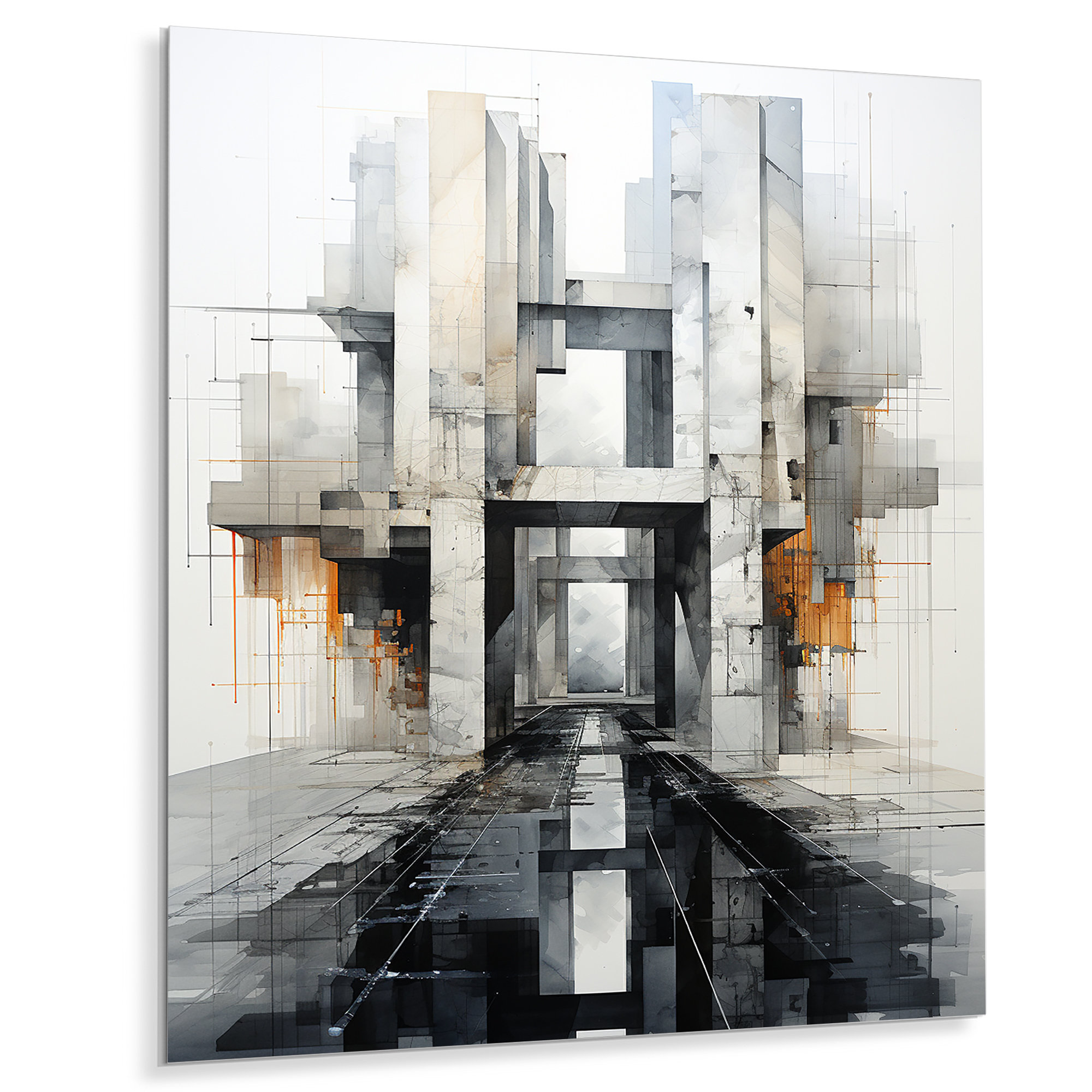 Latitude Run® Grey Bridge Bold Symmetry - Cityscapes Metal Wall Decor ...