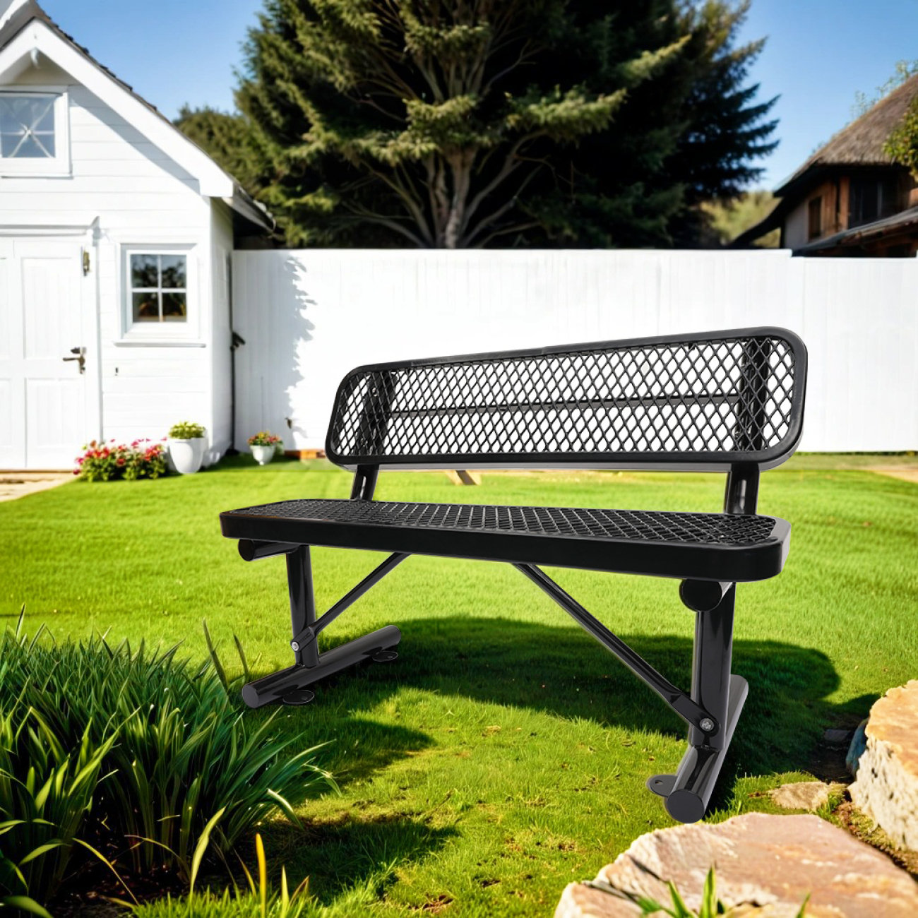 Hokku Designs Outdoor Steel Bench | Wayfair