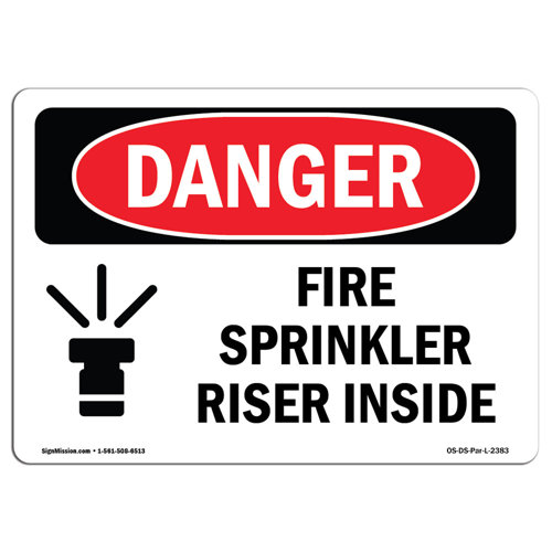 SignMission Fire Sprinkler Riser Inside Sign | Wayfair