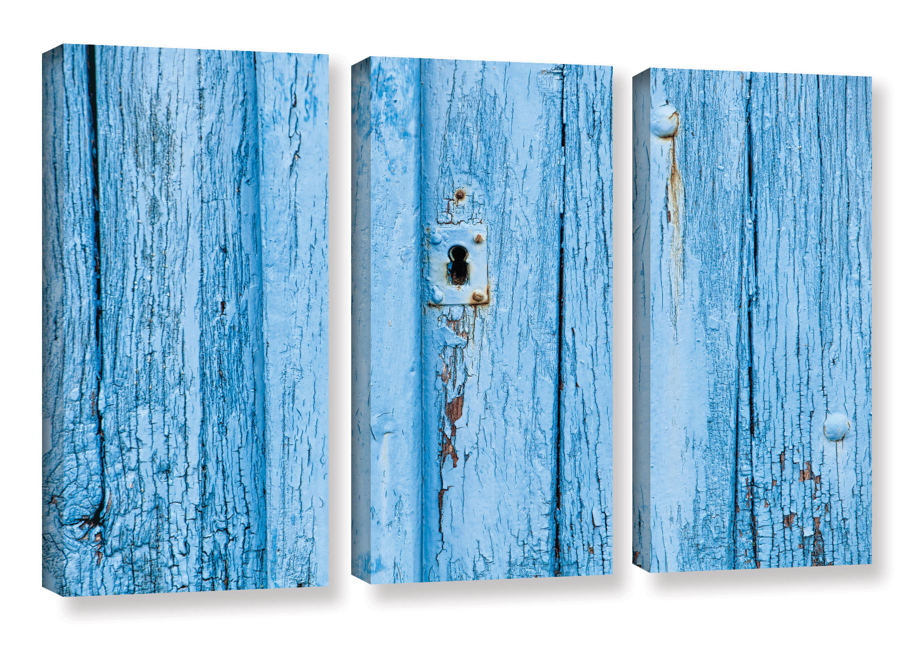 Highland Dunes 'Blue Keyhole' 3 Piece Photographic Print Wrapped Set ...