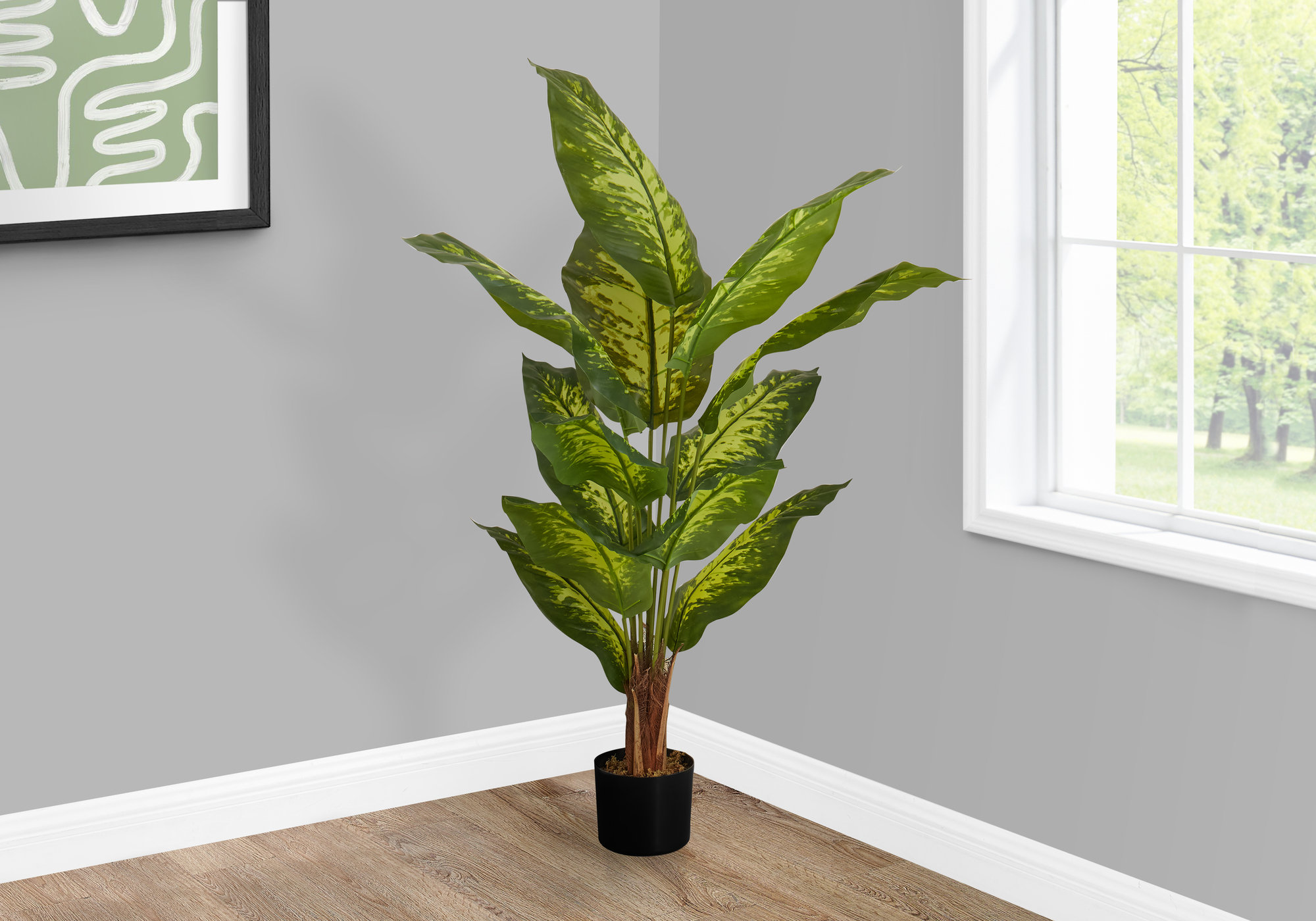 Primrue Artificial Evergreen Tree with Real Touch Leaves - 47 Inch Tall ...