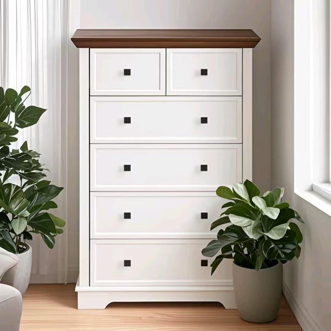 SINOFURN 6 Drawer Dresser,6 Drawers cabinet Tall Chest of Drawers Closet Organizers Storage ...