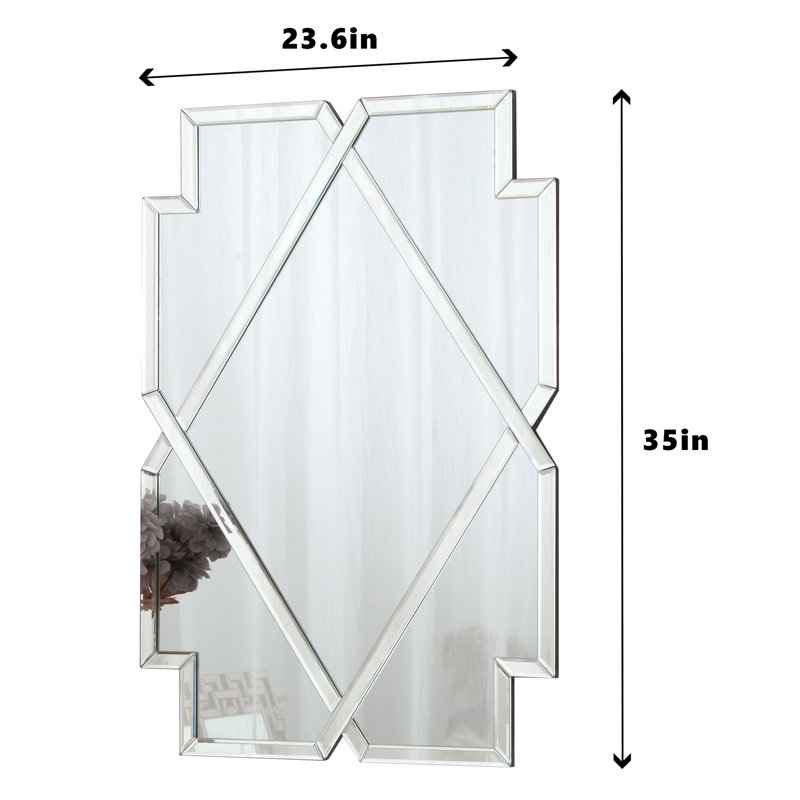 Everly Quinn Faustine Frameless Asymmetrical Decorative Glass Wall ...